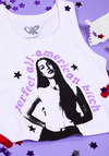 perfect all-american bitch crop tank in white - Olivia Rodrigo Official ...